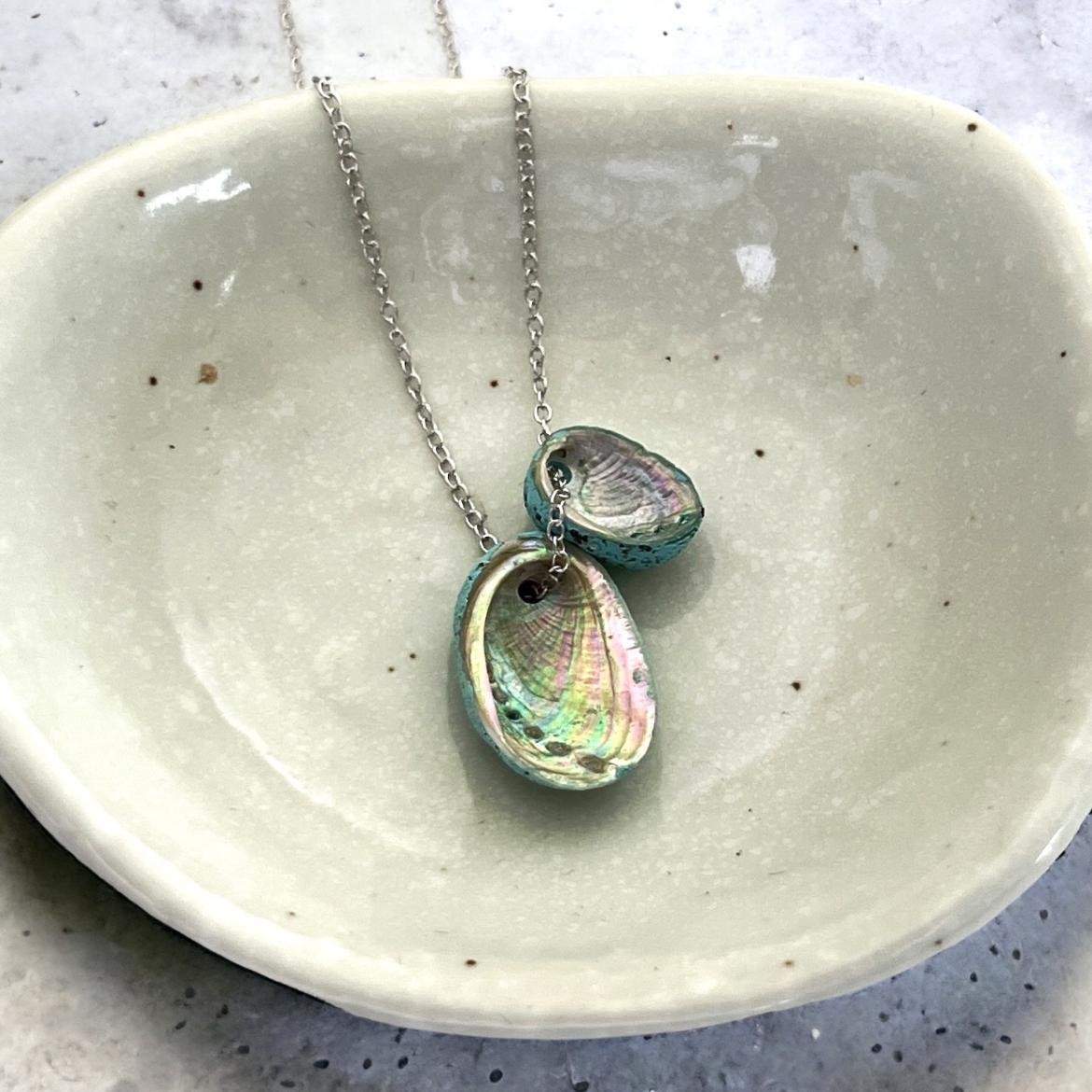 New Zealand Paua Shell Pendant Necklace by Nostalgem Jewellery